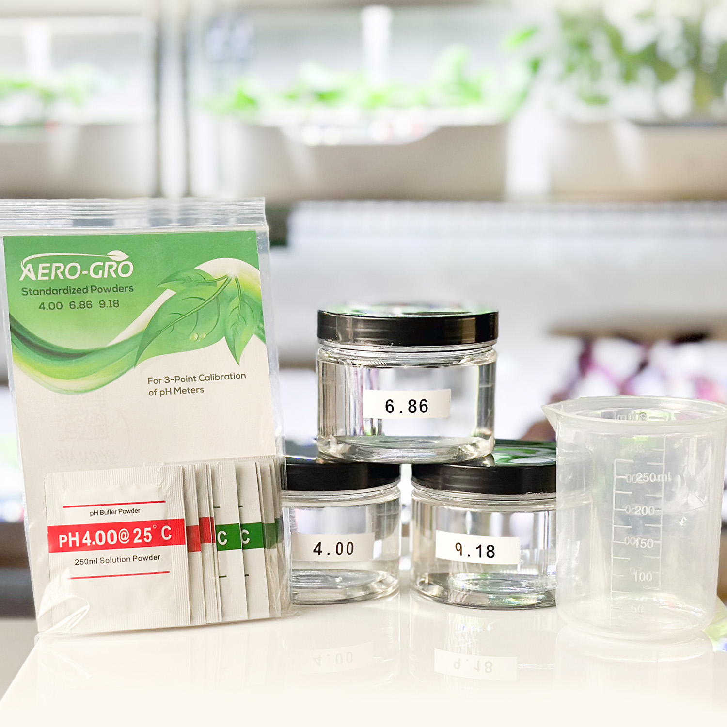 pH Recalibration Kit - Buffer Powders, Jars & Beaker - Grow Depot Ozarks